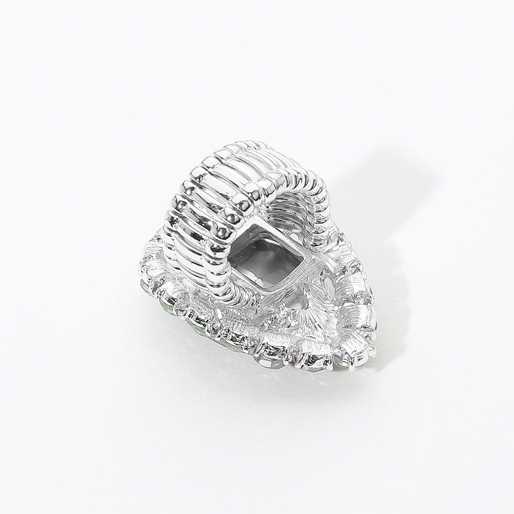 Cardi AB Teardrop Stretch Ring - Silver Competition Jewelry – All That ...